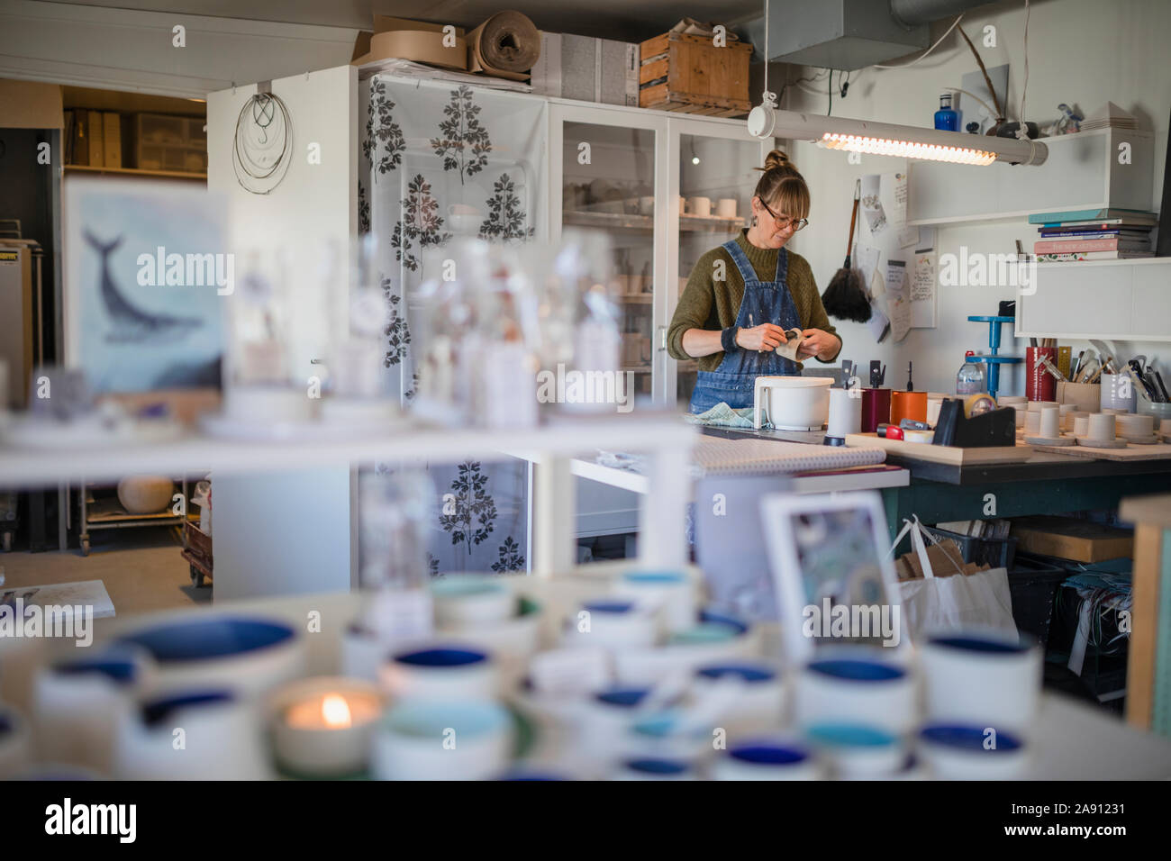 Potter in studio Stock Photo - Alamy