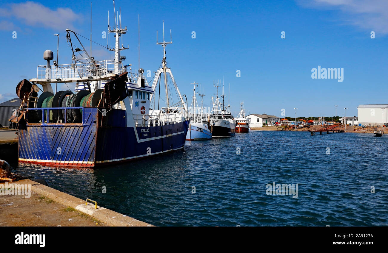 Fishing Boats in port at Skagen, Denmark Stock Photo - Alamy