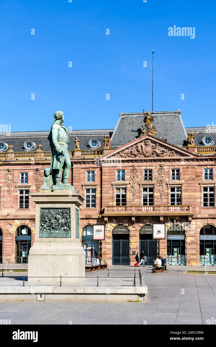The statue and tomb of General Kleber on Place Kleber in the historic ...