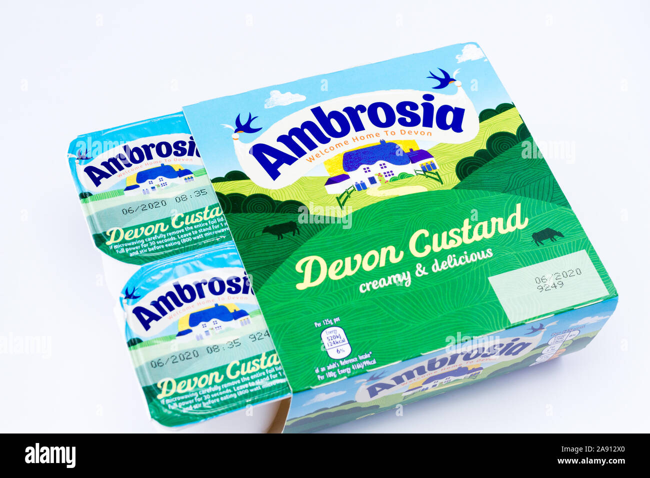 Pack of Ambrosia Devon Custard dessert Stock Photo - Alamy