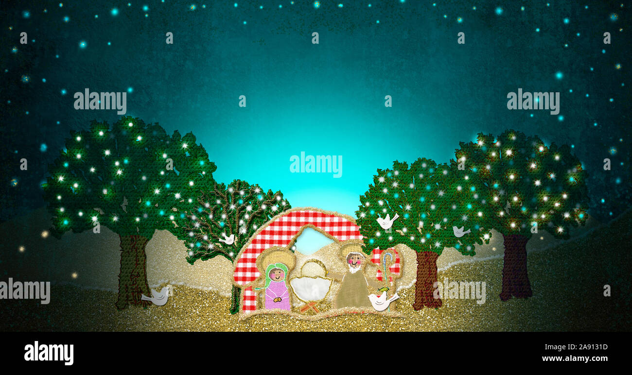 Christmas Nativity Scene greeting card. Children's crafts, handmade ...