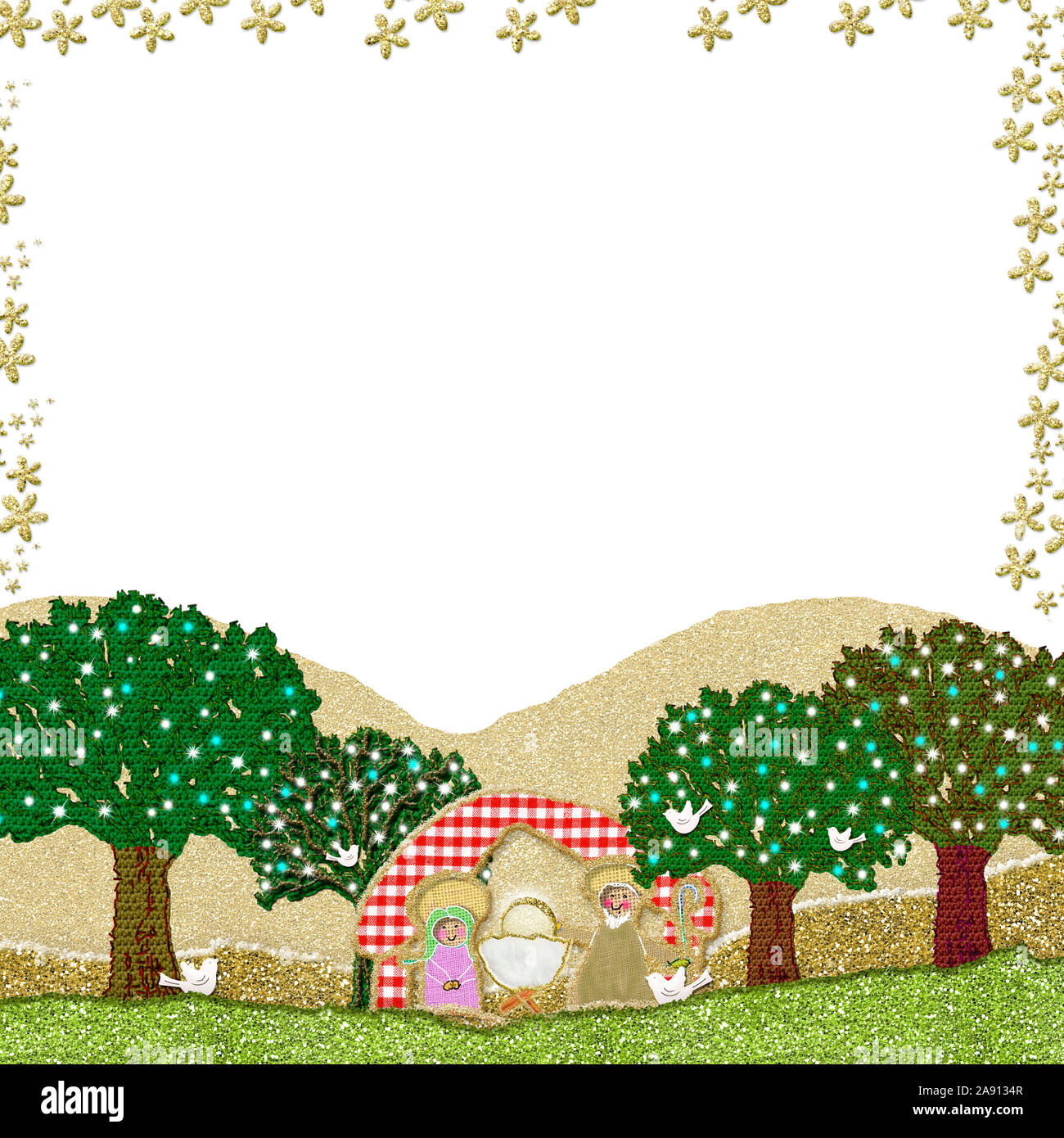 Christmas Nativity Scene greeting card. Children's crafts, handmade ...