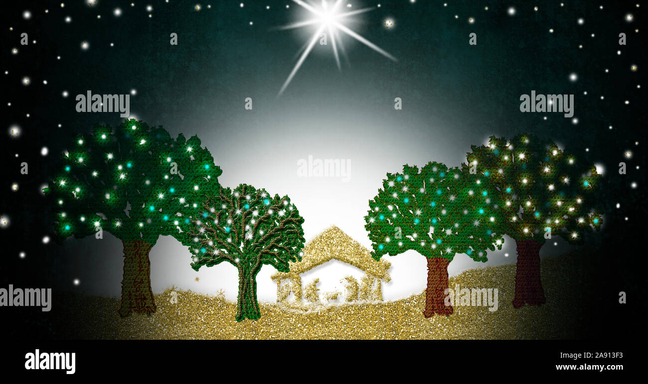Christmas Nativity Scene greeting card. Children's crafts, handmade ...