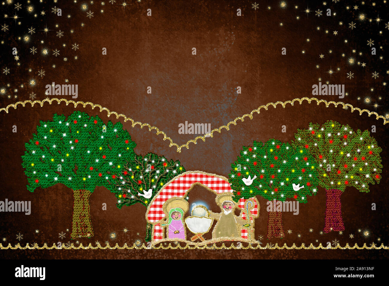 Christmas Nativity Scene greeting card. Children's crafts, handmade ...