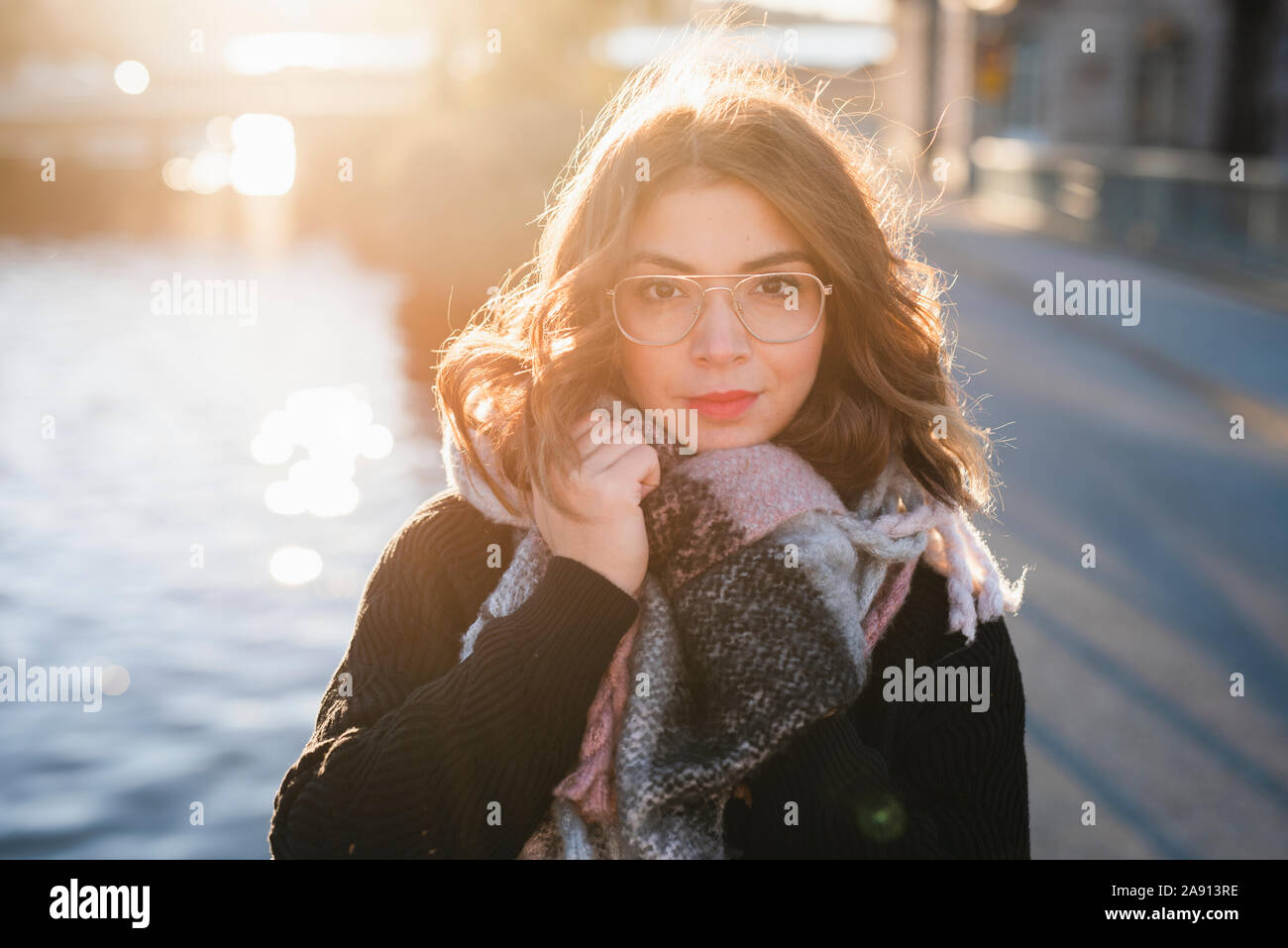 Woman looking back smiling autumn hi-res stock photography and images ...