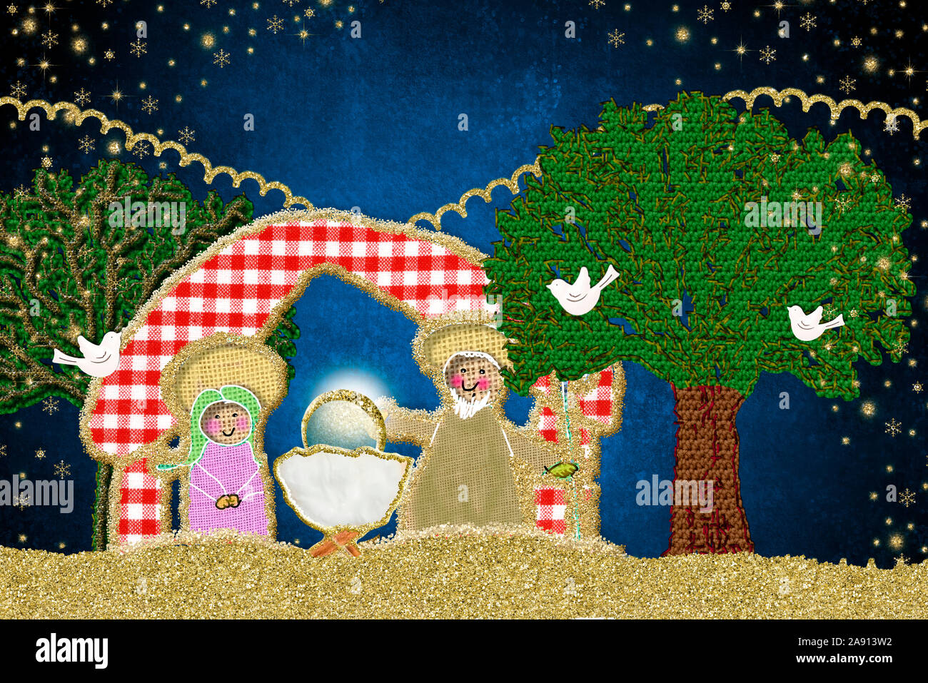 Christmas Nativity Scene greeting card. Children's crafts, handmade ...