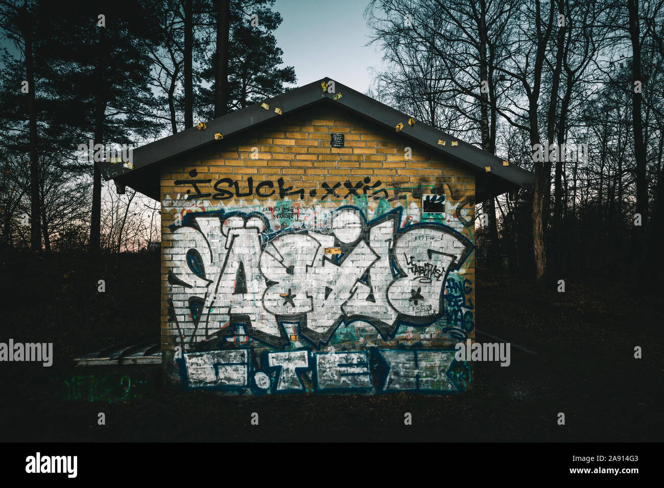 Graffiti on abandoned building Stock Photo - Alamy
