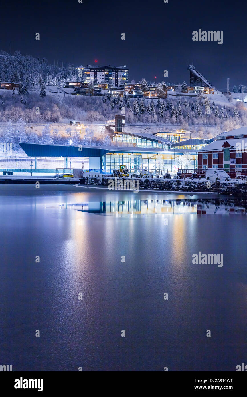 Modern buildings at sea Stock Photo - Alamy