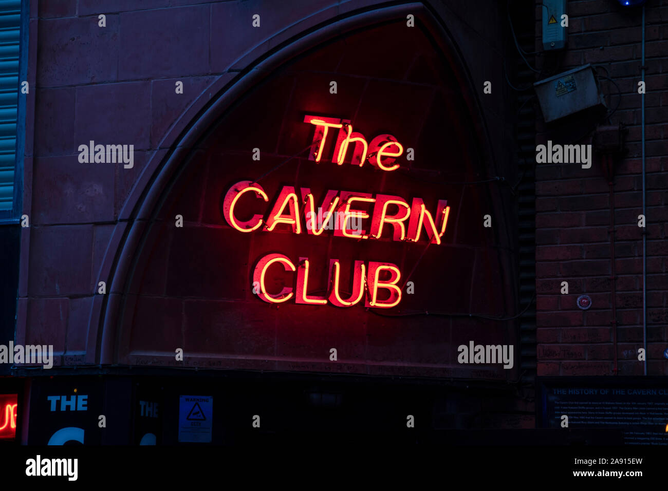 Liverpool, UK - October 30 2019: Enterance sign to the world famous ...