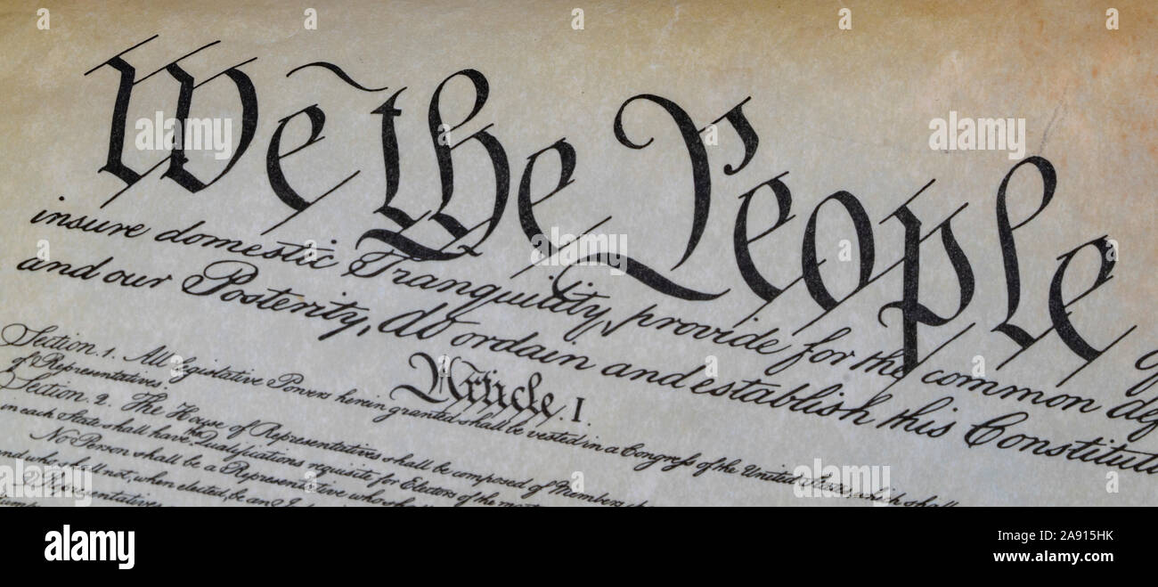 we the people usa constitution detail close up Stock Photo - Alamy