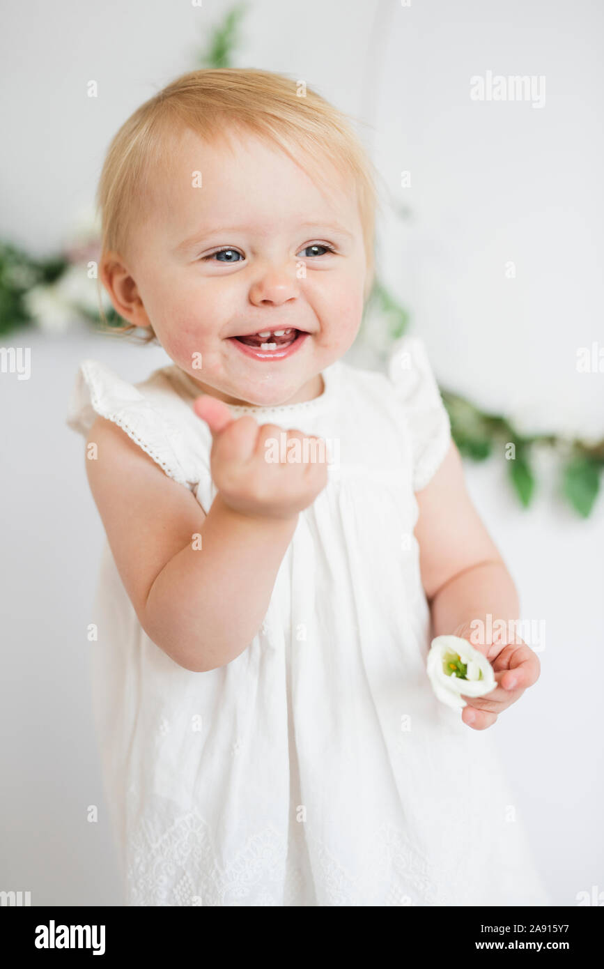 Happy toddler girl Stock Photo - Alamy