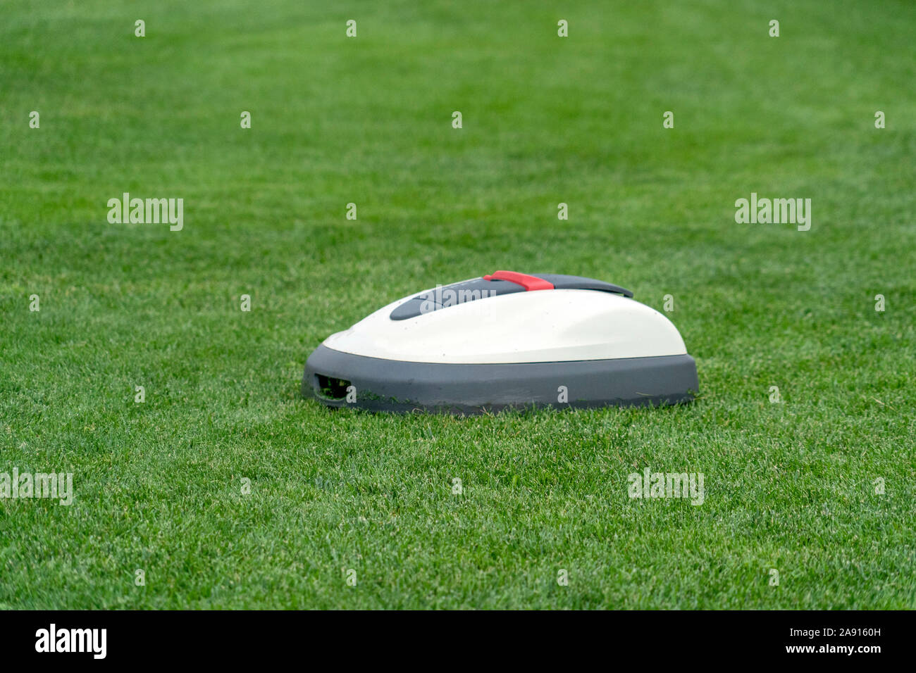 garden grass automated machine robot detail Stock Photo - Alamy