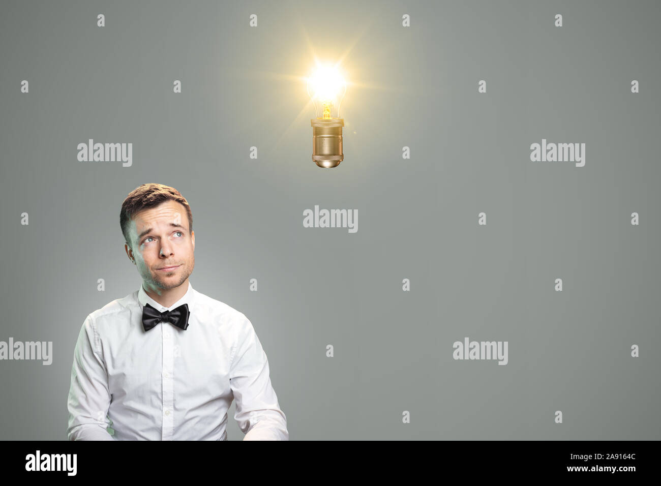 Man thinking about a solution Stock Photo - Alamy