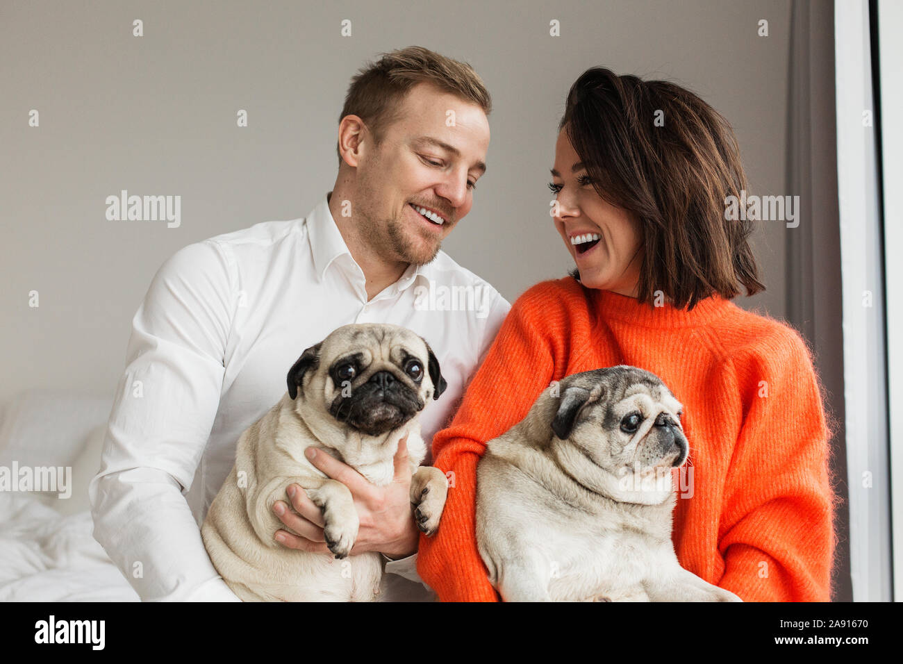 Mid adult couple dogs hi-res stock photography and images - Alamy