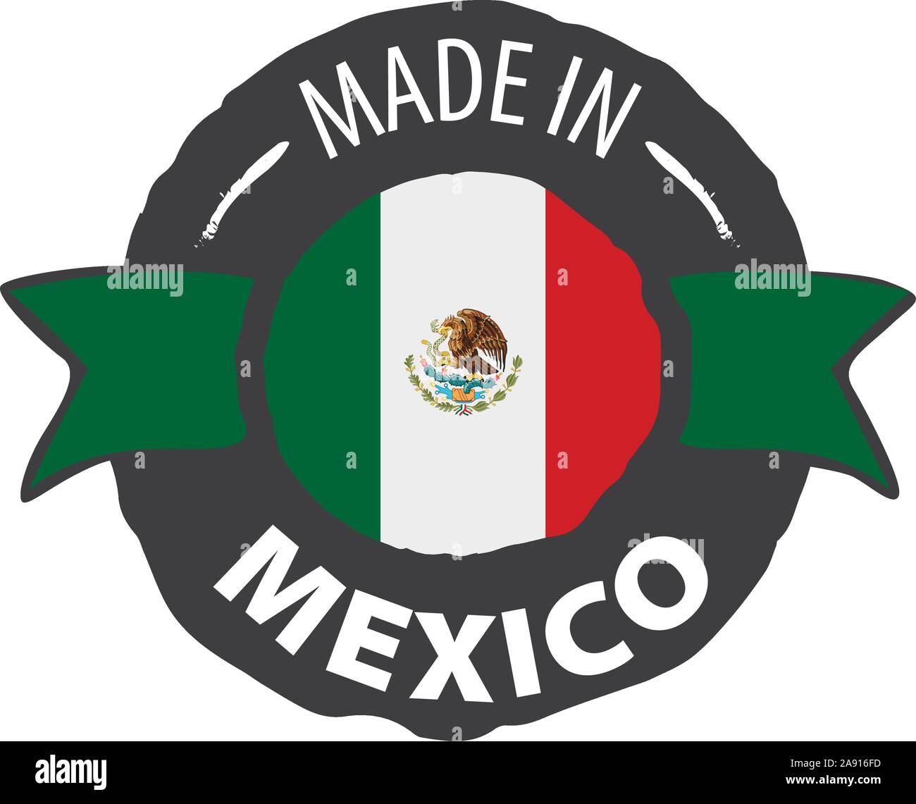 Mexican flag, vector illustration on a white background Stock Vector ...