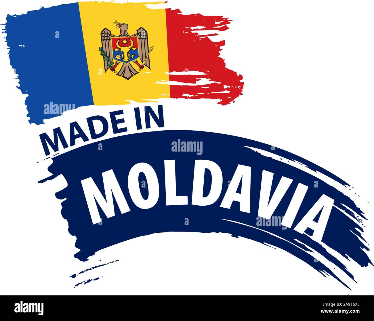 Moldova flag, vector illustration on a white background Stock Vector ...