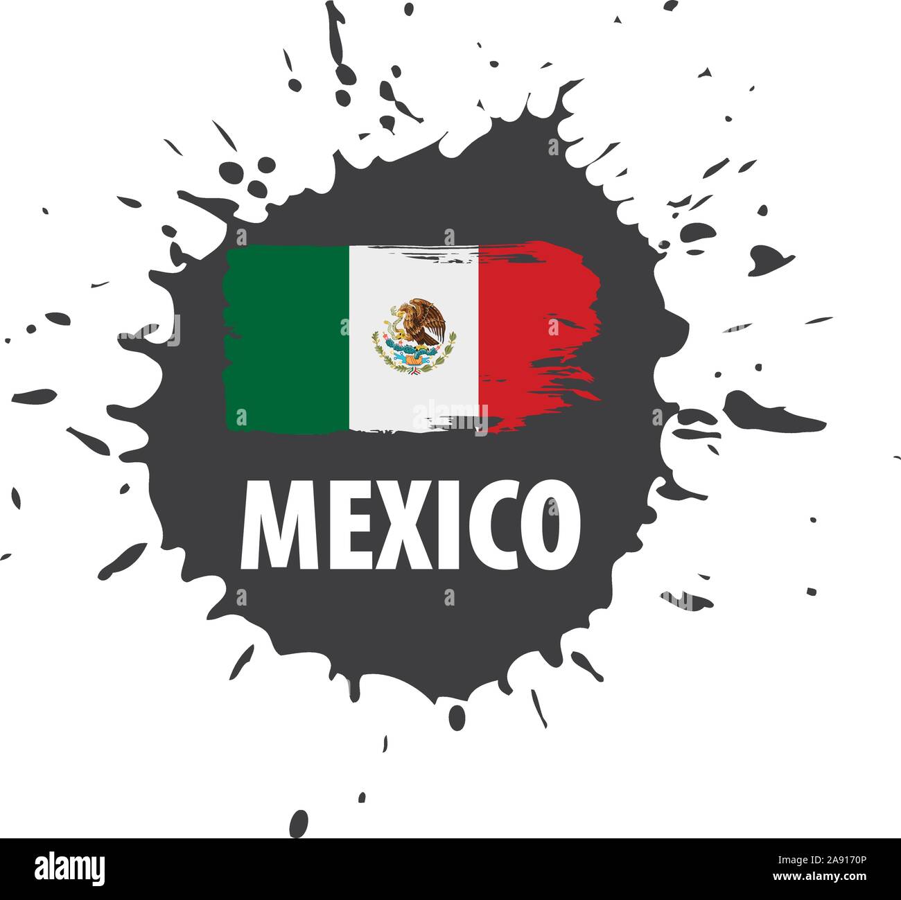 Mexican flag, vector illustration on a white background Stock Vector ...