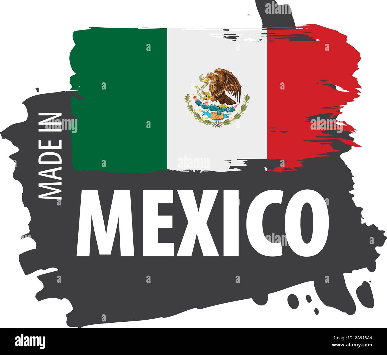 Mexican flag, vector illustration on a white background Stock Vector ...