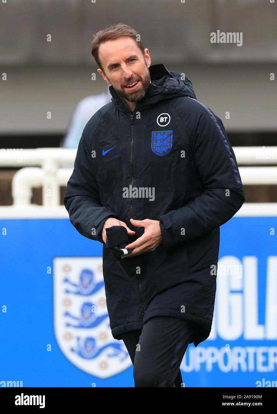 England manager Gareth Southgate during the training session at St ...