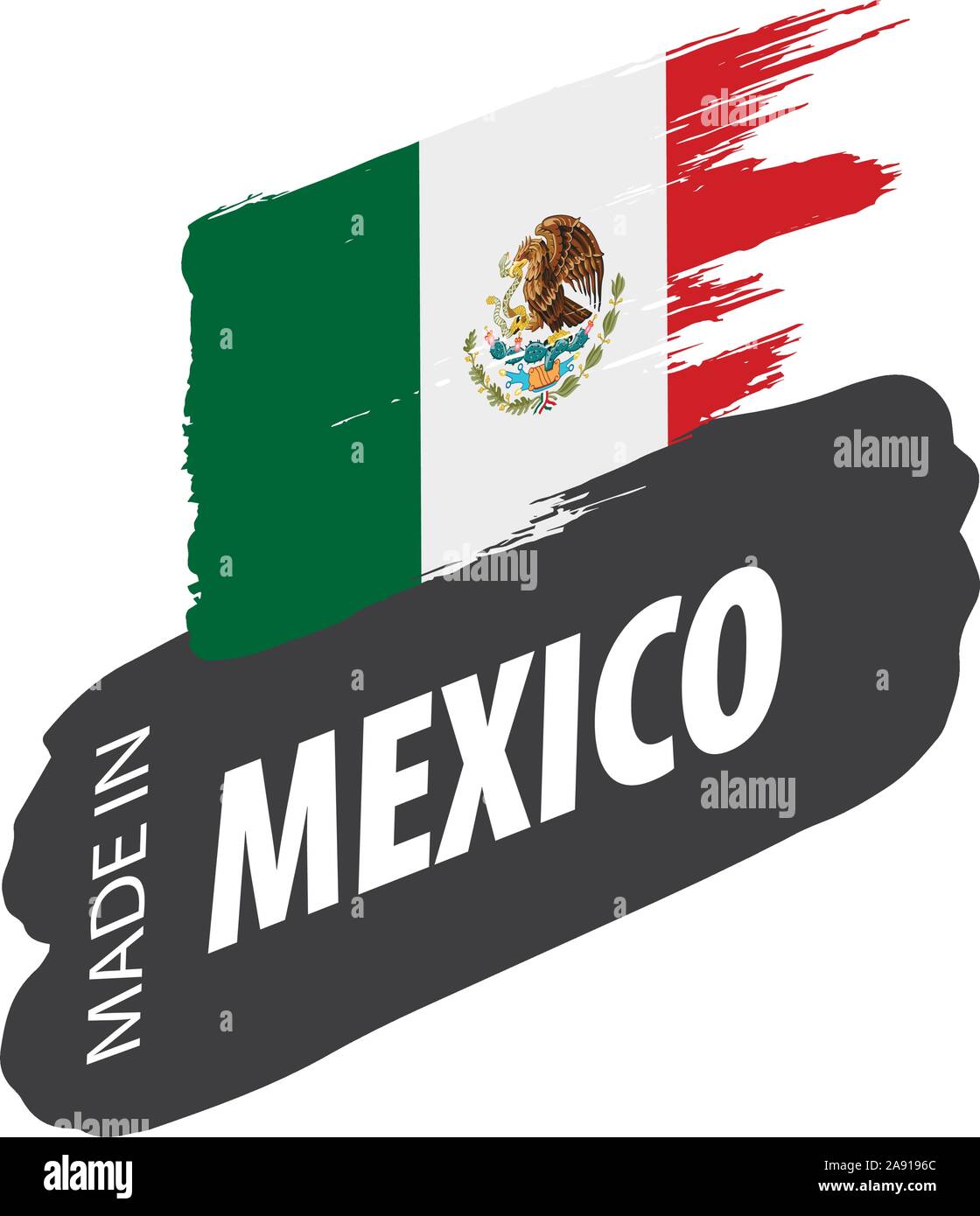 Mexican flag, vector illustration on a white background Stock Vector ...