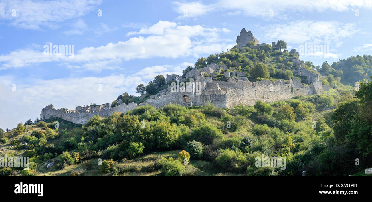 France, Ardeche, Vivarais, Saint Peray, Chateau de Crussol, medieval ...