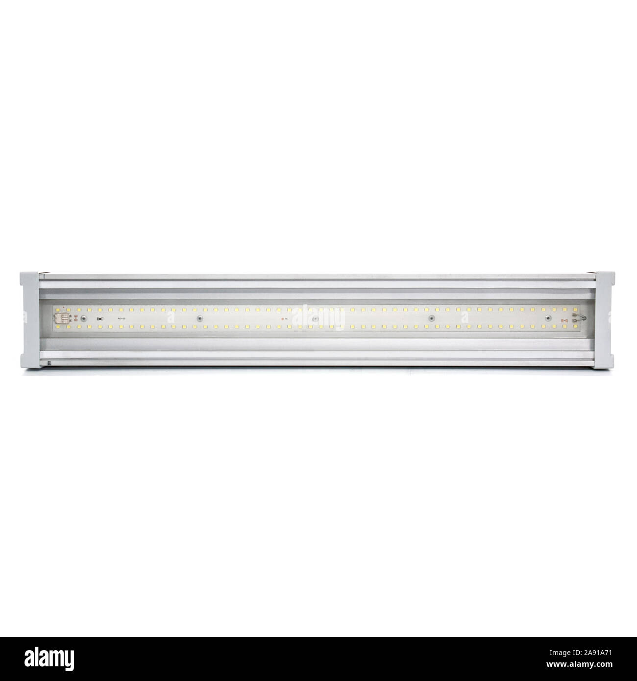 Power saving electrical efficiency concept. White led lights panel ...