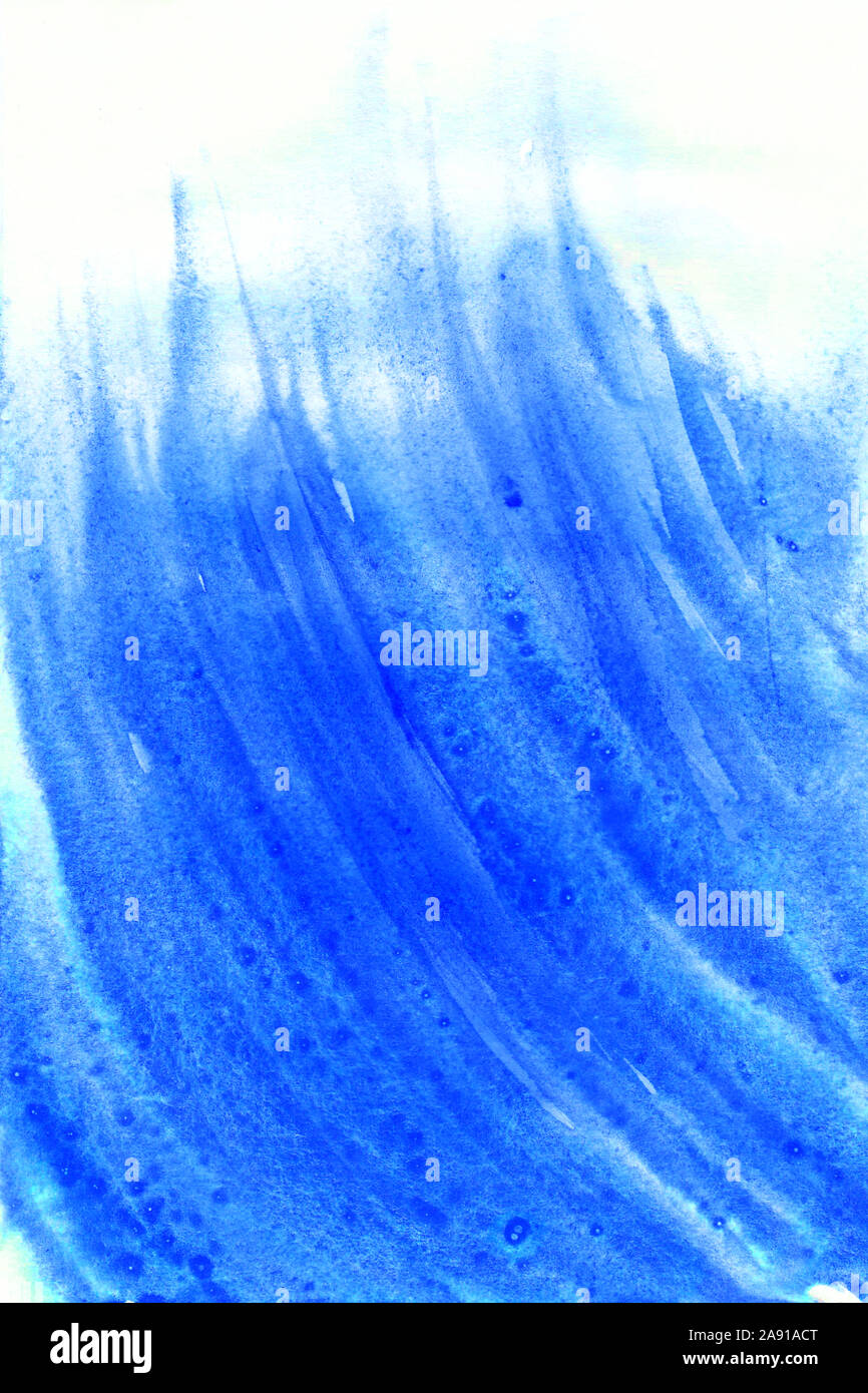 Blue watercolor paint on canvas. Abstract art background for creative ...