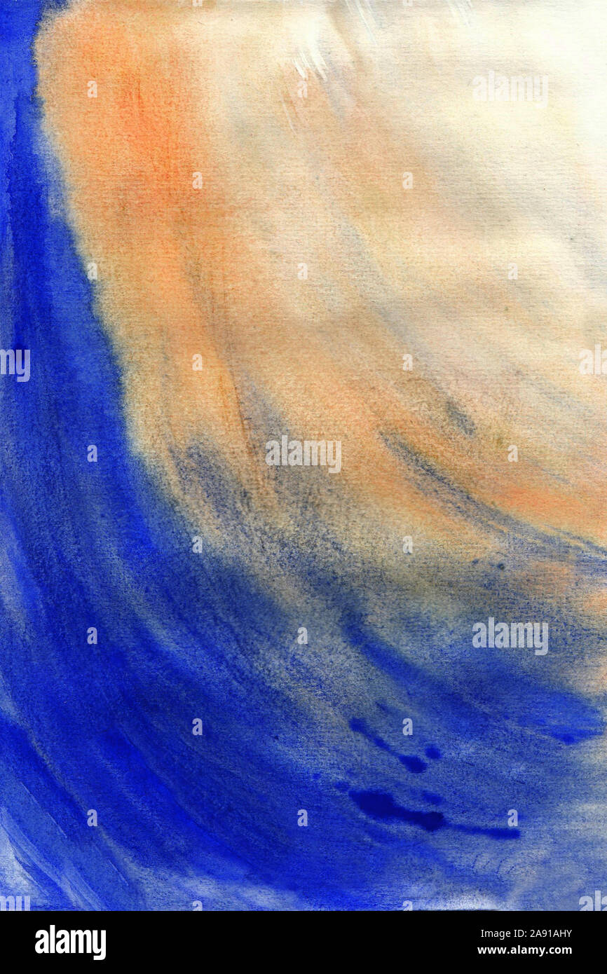 Blue watercolor paint on canvas. Abstract art background for creative ...