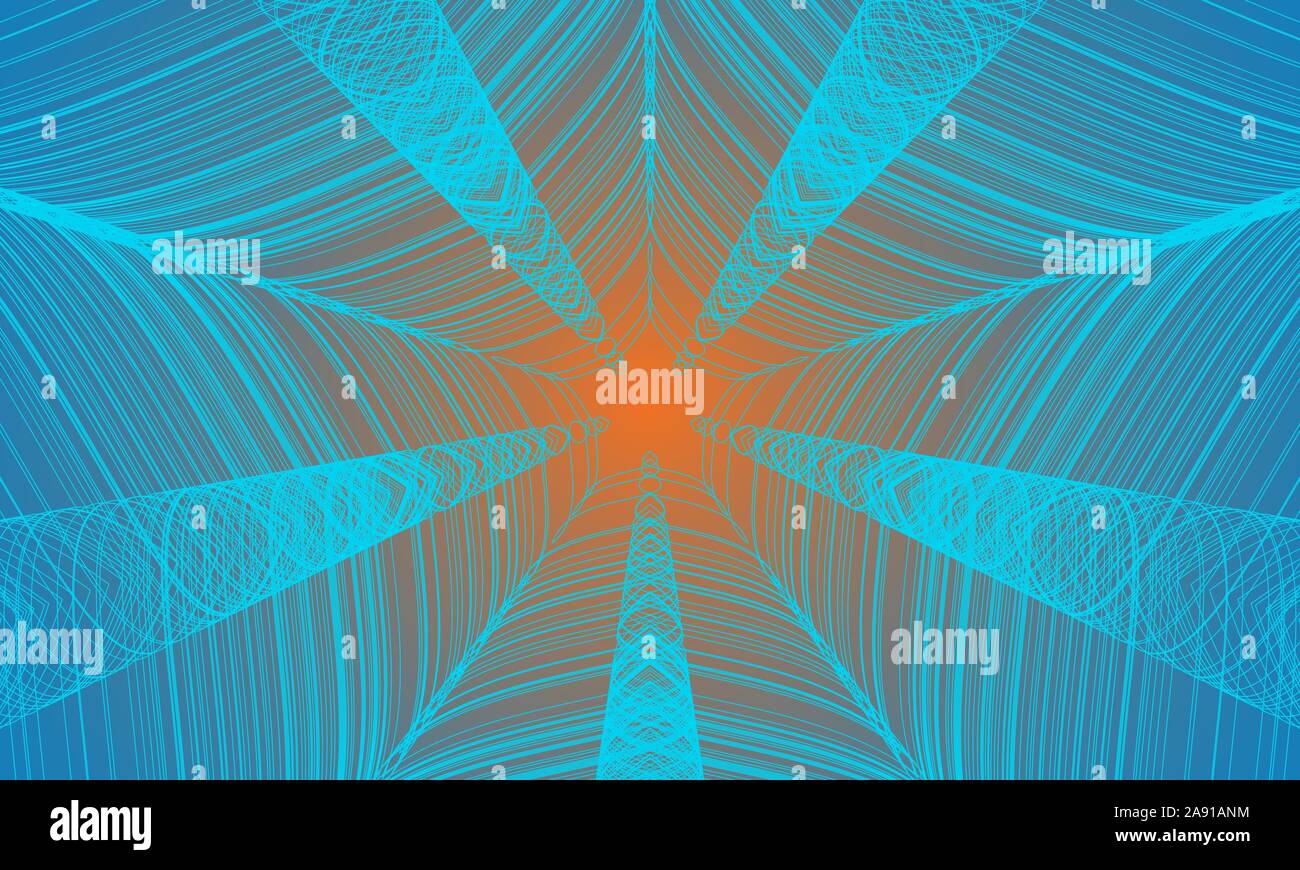 Abstract blue background with lines and stars. The web is leading to ...