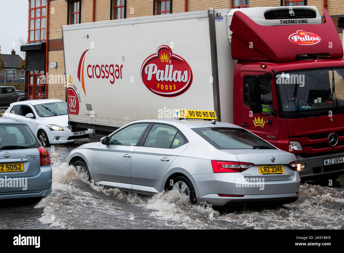 The scene in Townsend Street in Belfast following heavy overnight rain ...