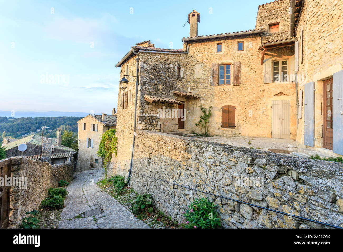 France, Drome, Mirmande, labelled Les Plus Beaux Villages de France (The Most beautiful Villages ...