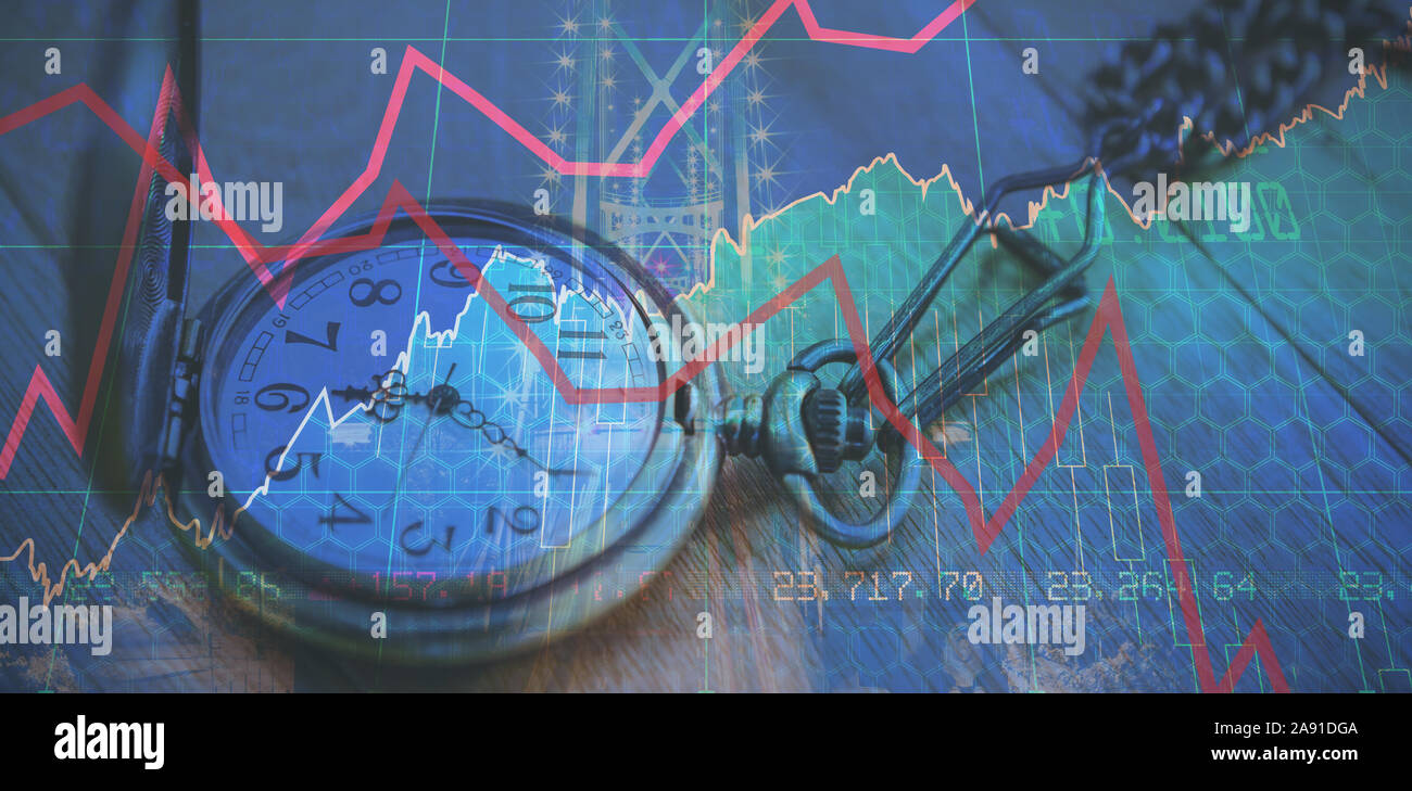 Composite image of red line graph Stock Photo - Alamy