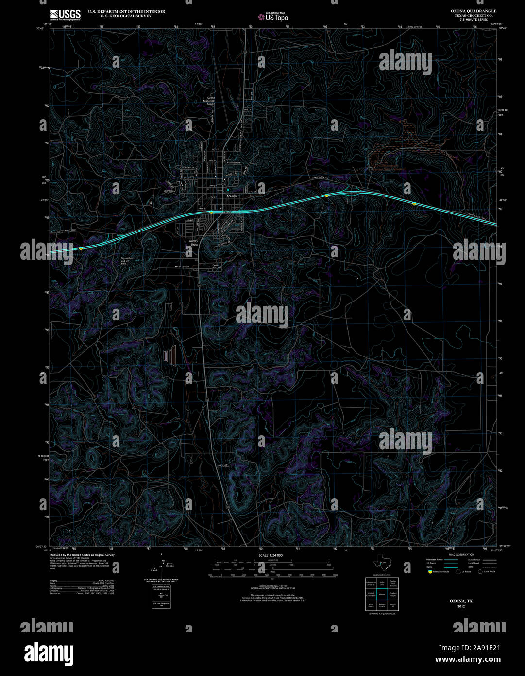 Ozona Texas Map High Resolution Stock Photography and Images - Alamy