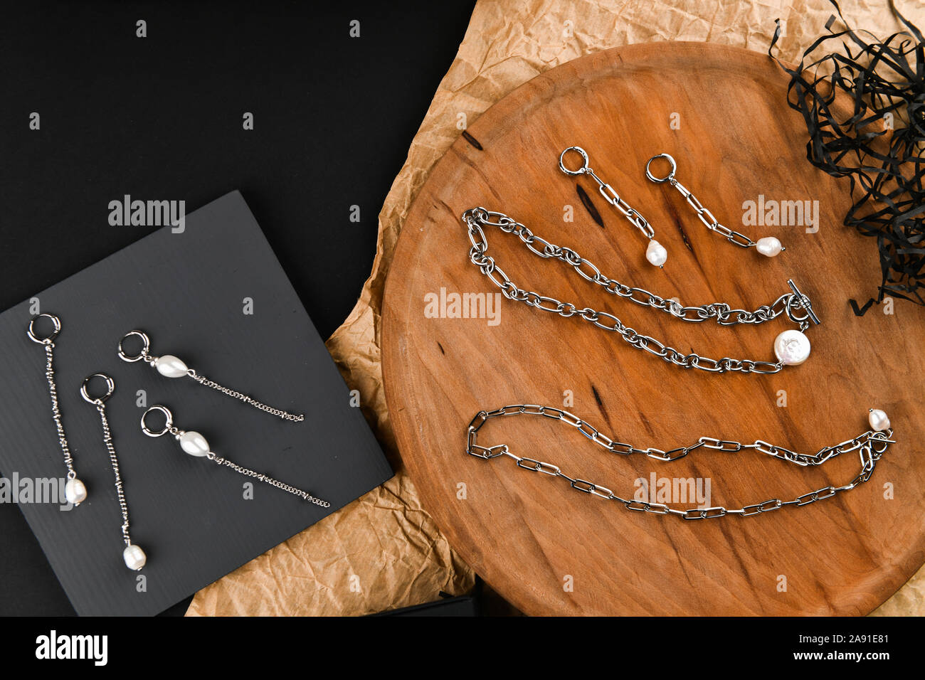 Silver earrings hi-res stock photography and images - Alamy