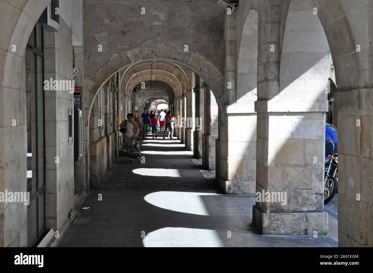 Shopping arcade, La Rochelle Stock Photo - Alamy