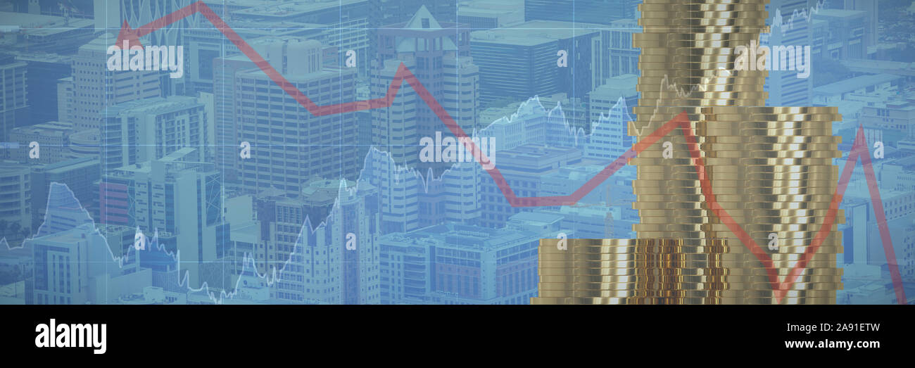 Composite image of red line graph Stock Photo - Alamy