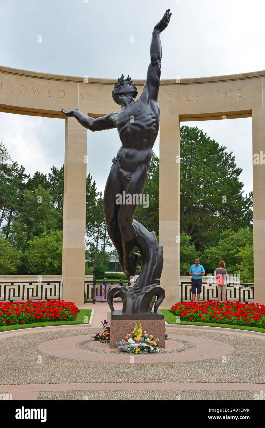 Normandy american cemetery statue hi-res stock photography and images ...