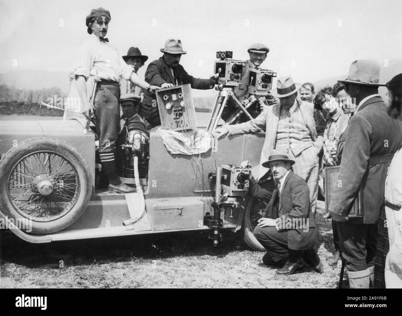 Car chase film set Black and White Stock Photos & Images - Alamy