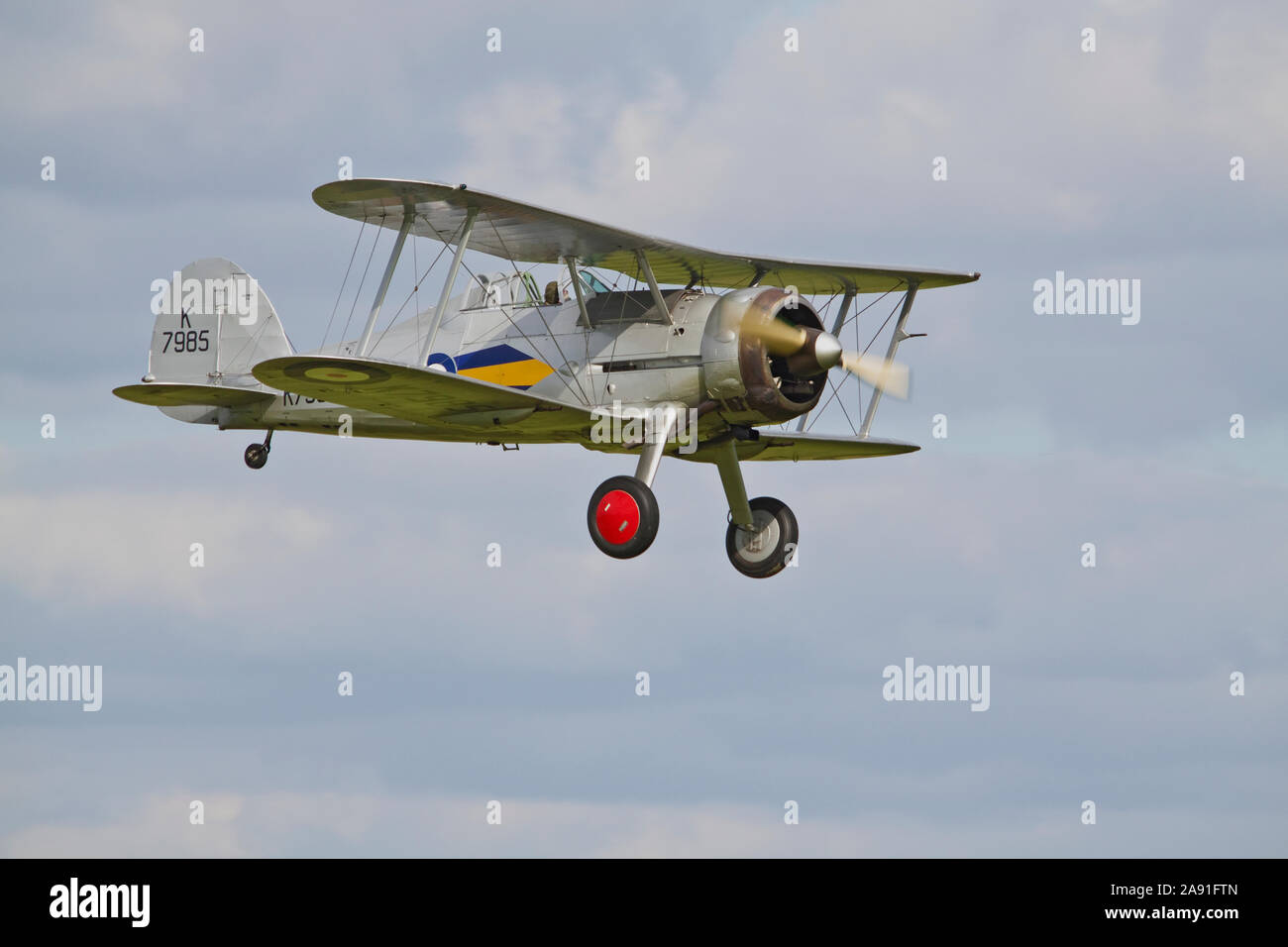 Vintage Biplane Gloster Gladiator in flight Stock Photo - Alamy