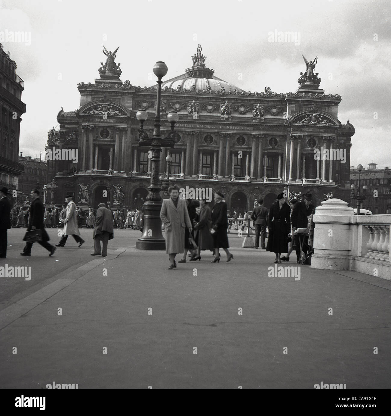 1950s, historical view of the Palais Garnier or Opera House, Place de l ...