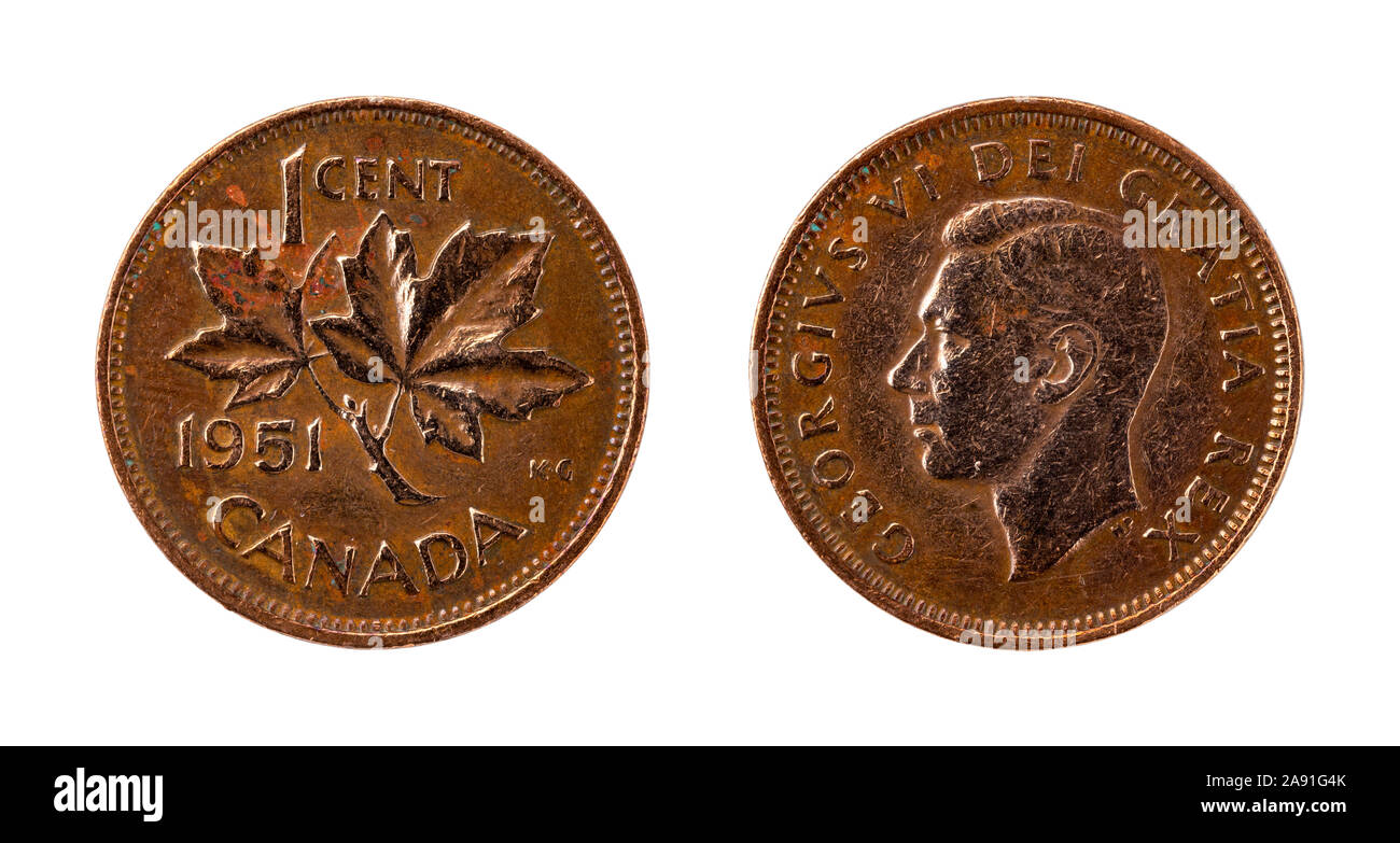 1 Cent Coin from Canada Stock Photo - Alamy