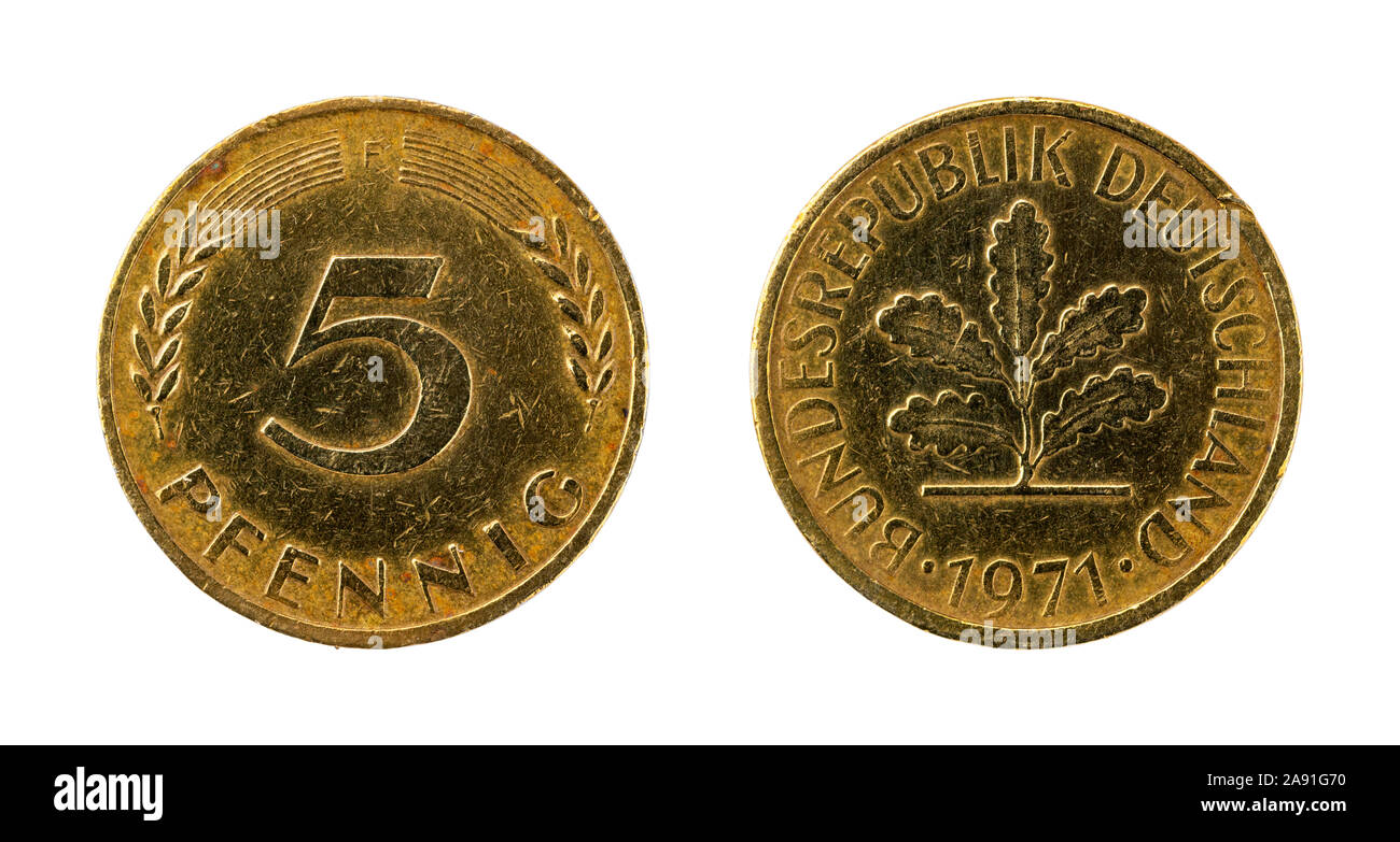5 Pfennig Coin from Germany Stock Photo - Alamy