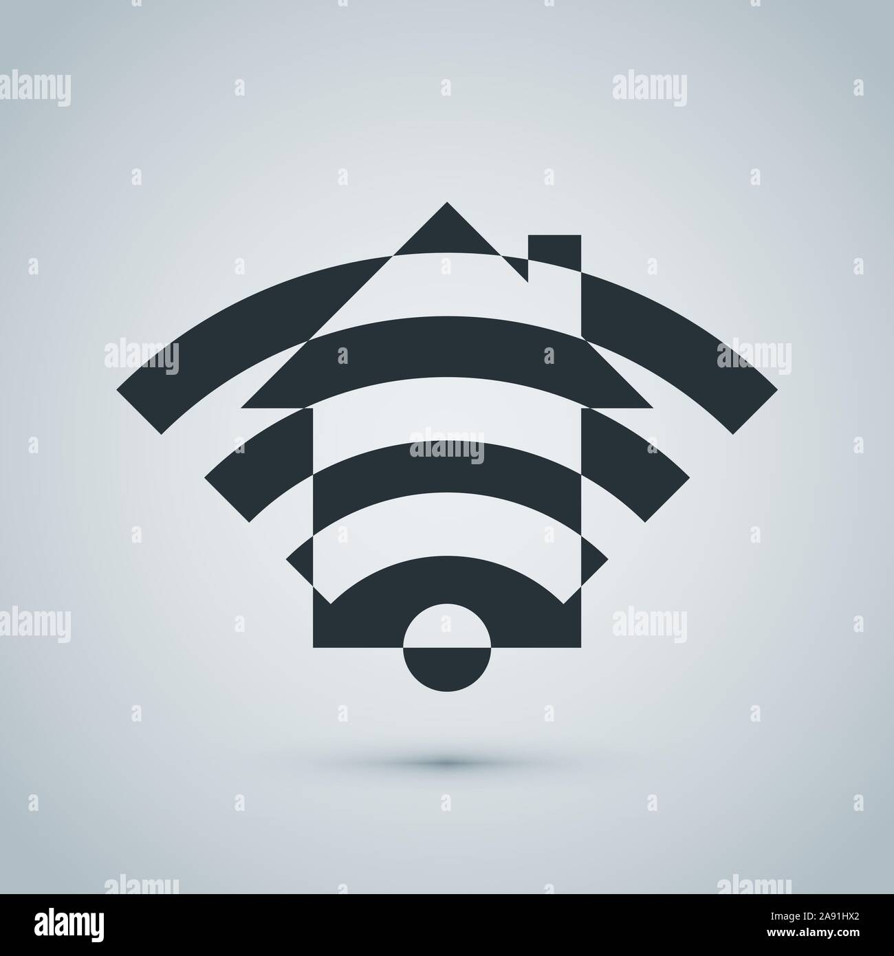 Stylized sign smart home. Wi-Fi as a symbol of modern housing Stock ...
