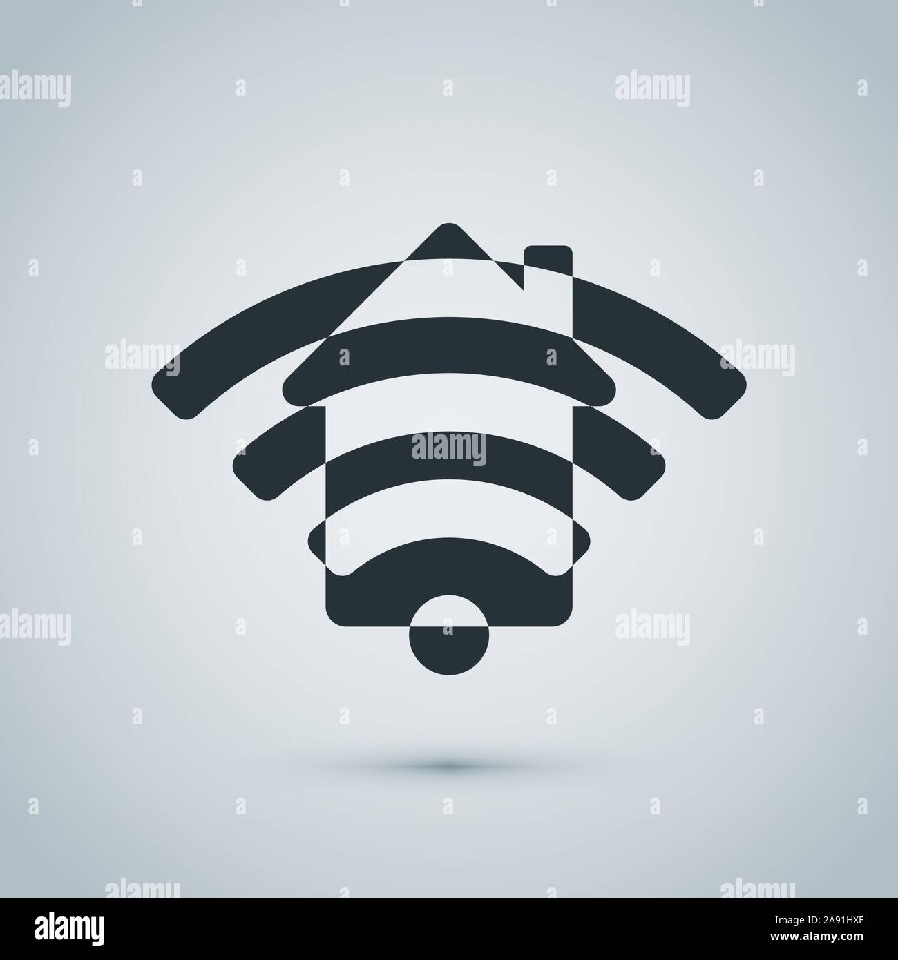Stylized sign smart home. Wi-Fi as a symbol of modern housing Stock ...