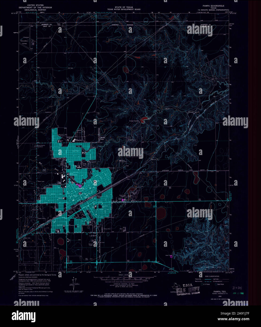 Map of pampa texas hi-res stock photography and images - Alamy