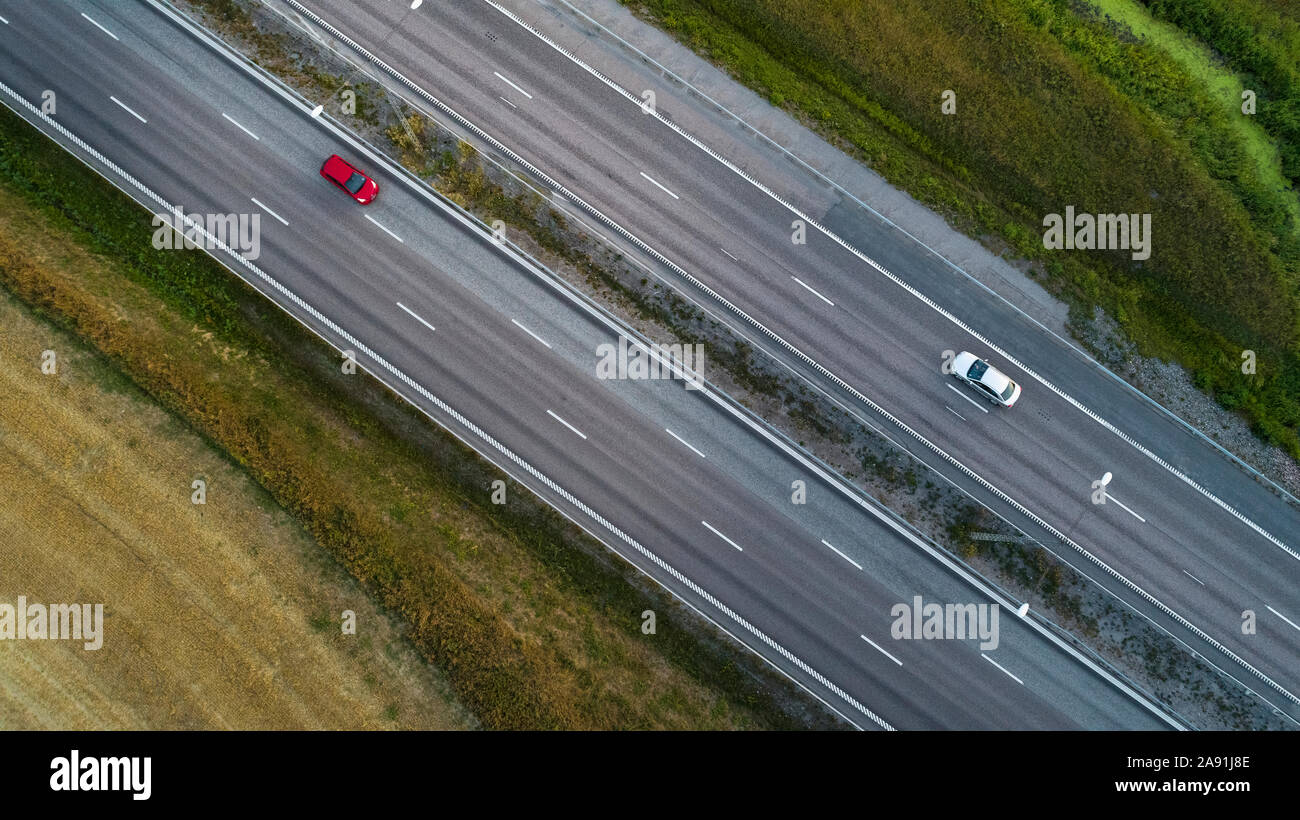 Aerial view movement car on hi-res stock photography and images - Alamy