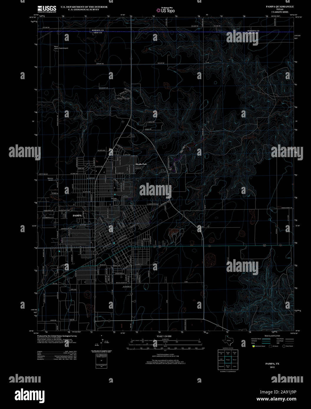 Map of pampa texas hi-res stock photography and images - Alamy