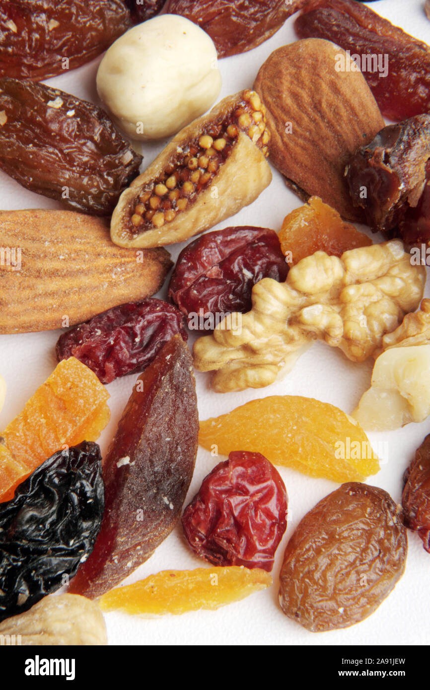 mixed dried fruits and nuts Stock Photo - Alamy
