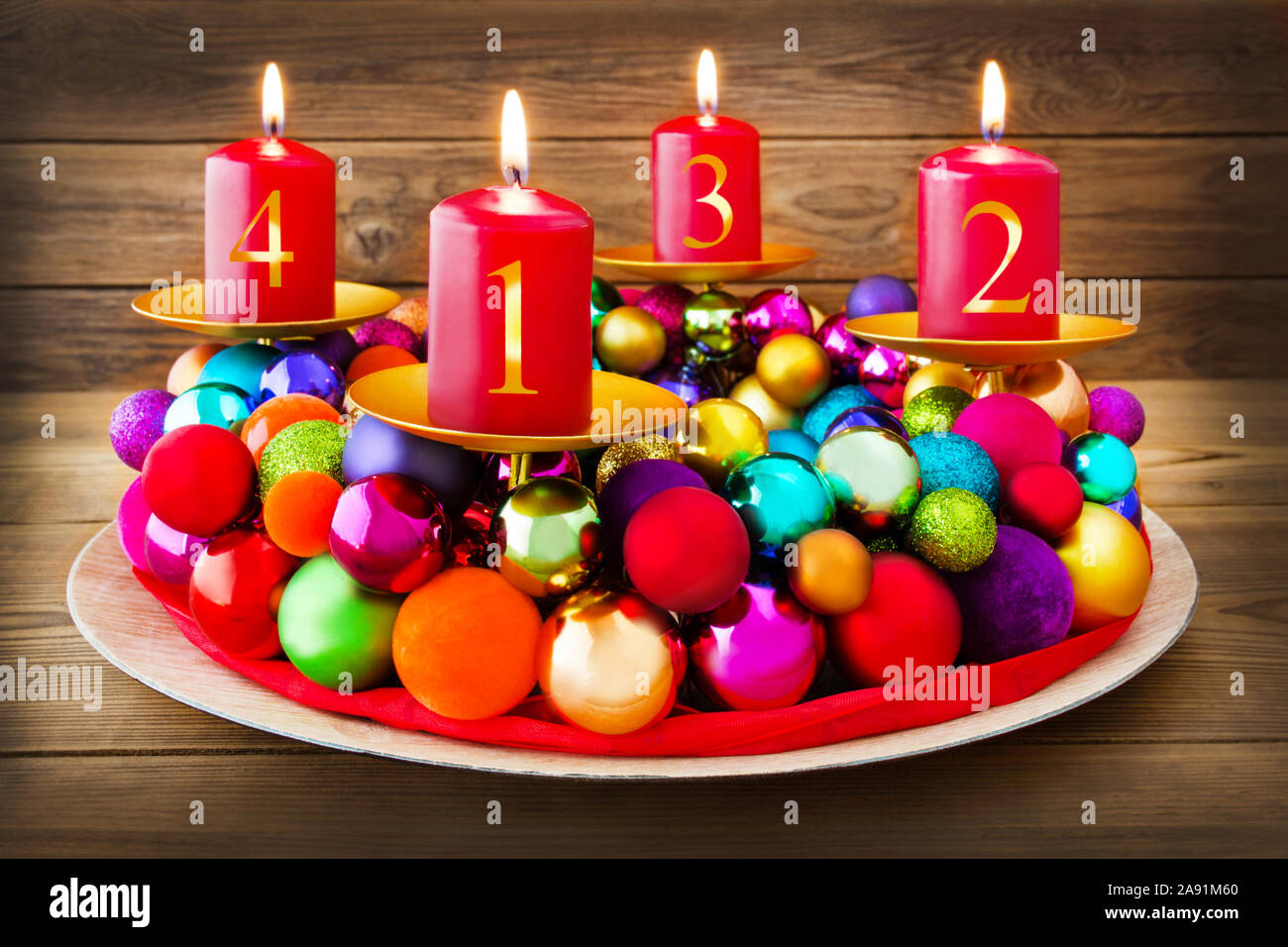 Advent and four candles Stock Photo - Alamy