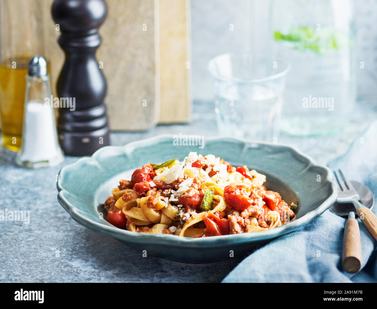 Pasta on plate Stock Photo - Alamy